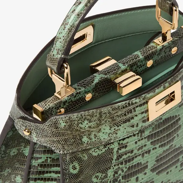 Fendi Peekaboo® Iseeu Petite Jade Green Lizard Leather Bag